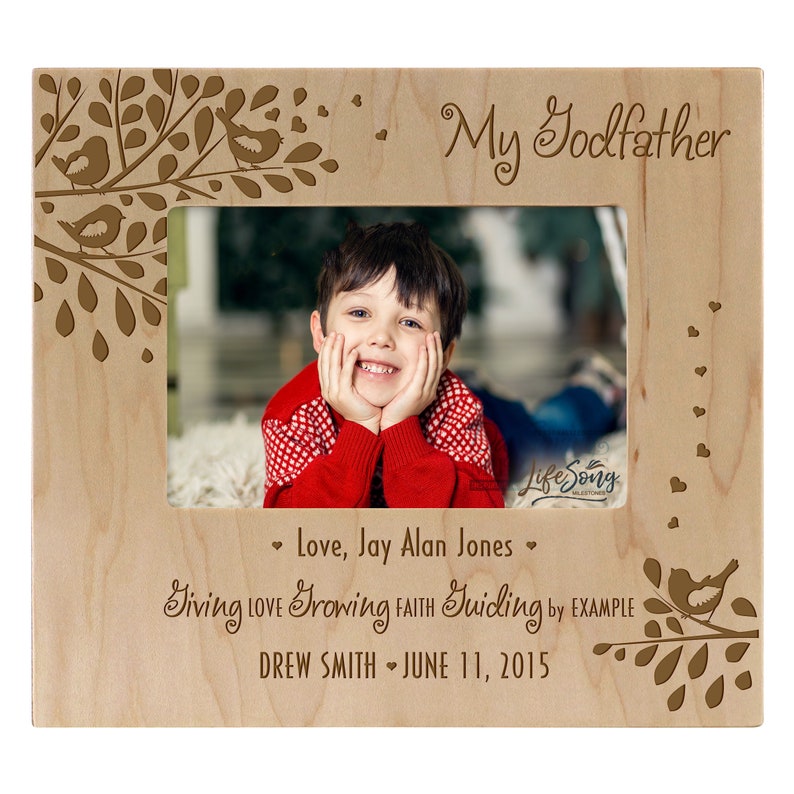 Godparents Picture Frame | Personalized Baptism Frame | Godparent Gifts ...