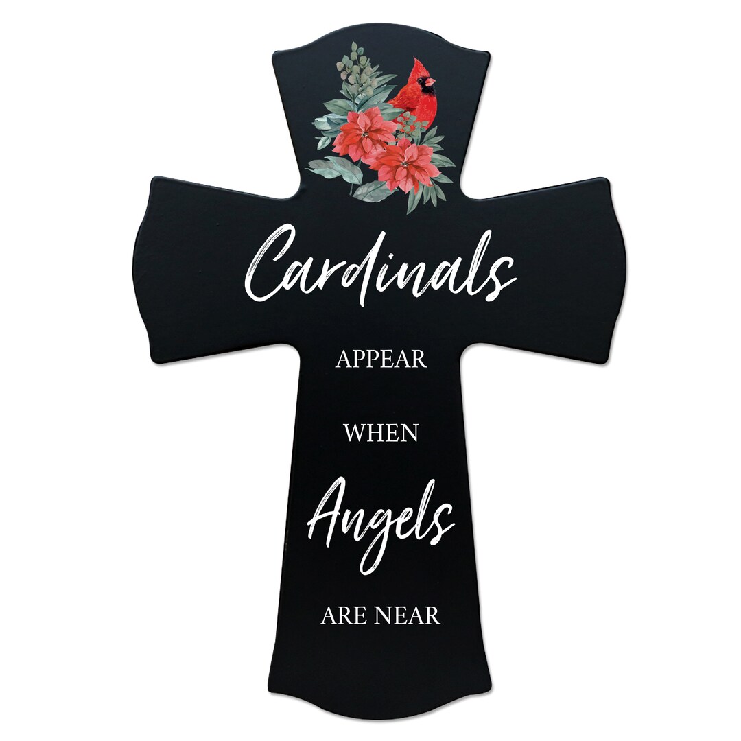 Cardinal Memorial Wall Cross | Loss of Mother | Wood Wall Cross Gift ...