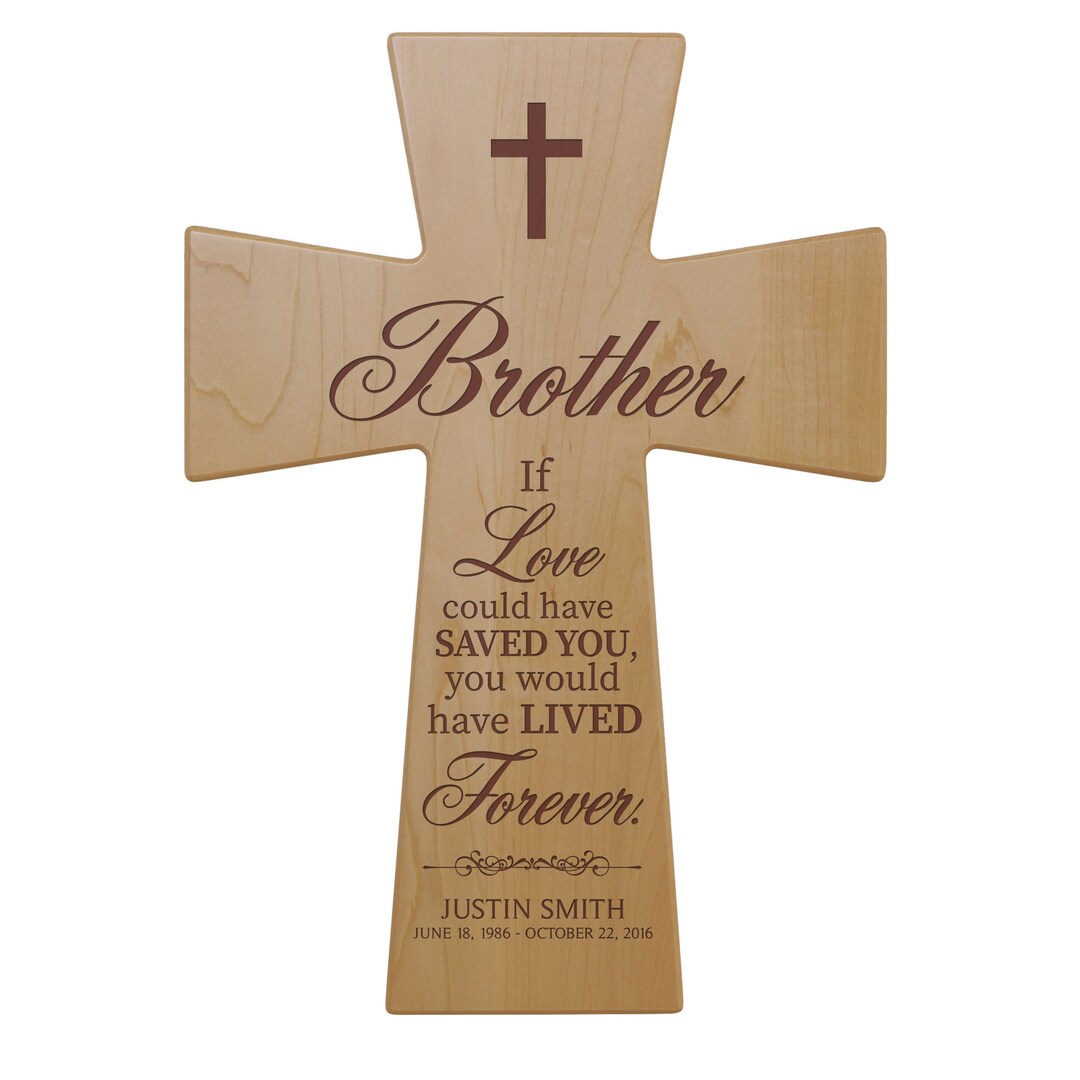Memorial Cross Loss of Brother Funeral Favors Christian Gifts Wall ...