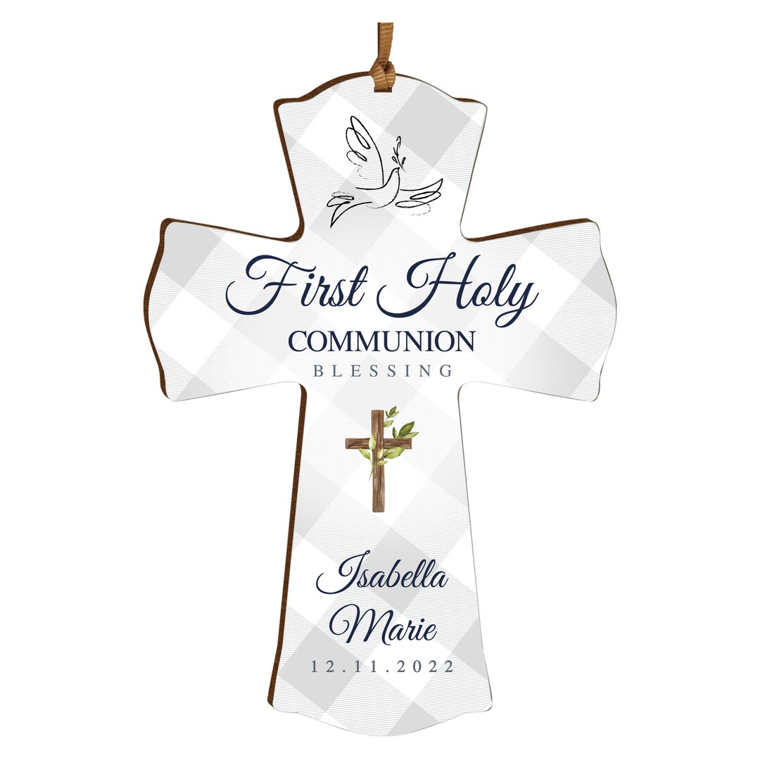 Mini Holy Communion Cross Personalized Baptism Keepsake Christening ...