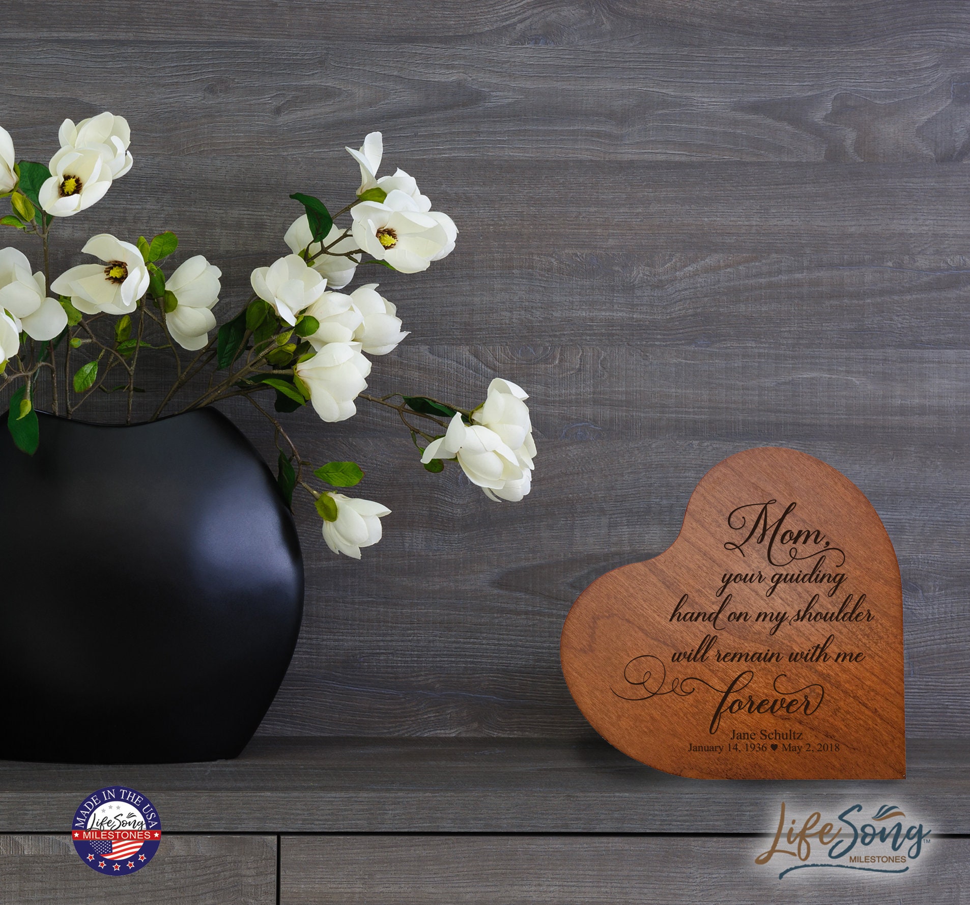 Memorial Heart | Personalized Heart Shape Wood | Memorial Gift Loss of ...