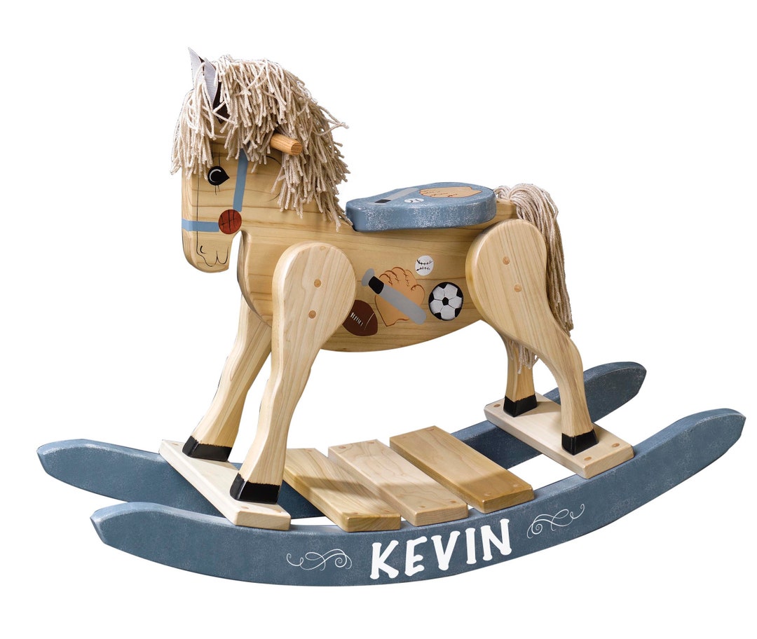 Handcrafted Wooden Rocking Horse | Personalized Gift for Kids | Boys ...