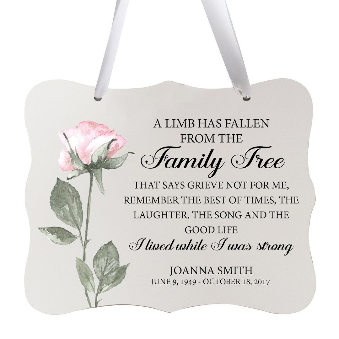 Personalized Memorial Gift Loss of Loved One Hanging House Sign ...