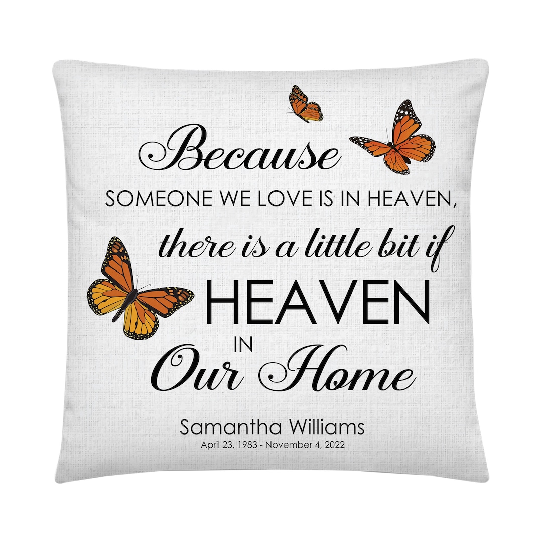 Personalized Memorial Pillow Little Bit of Heaven in Our Home Memory ...