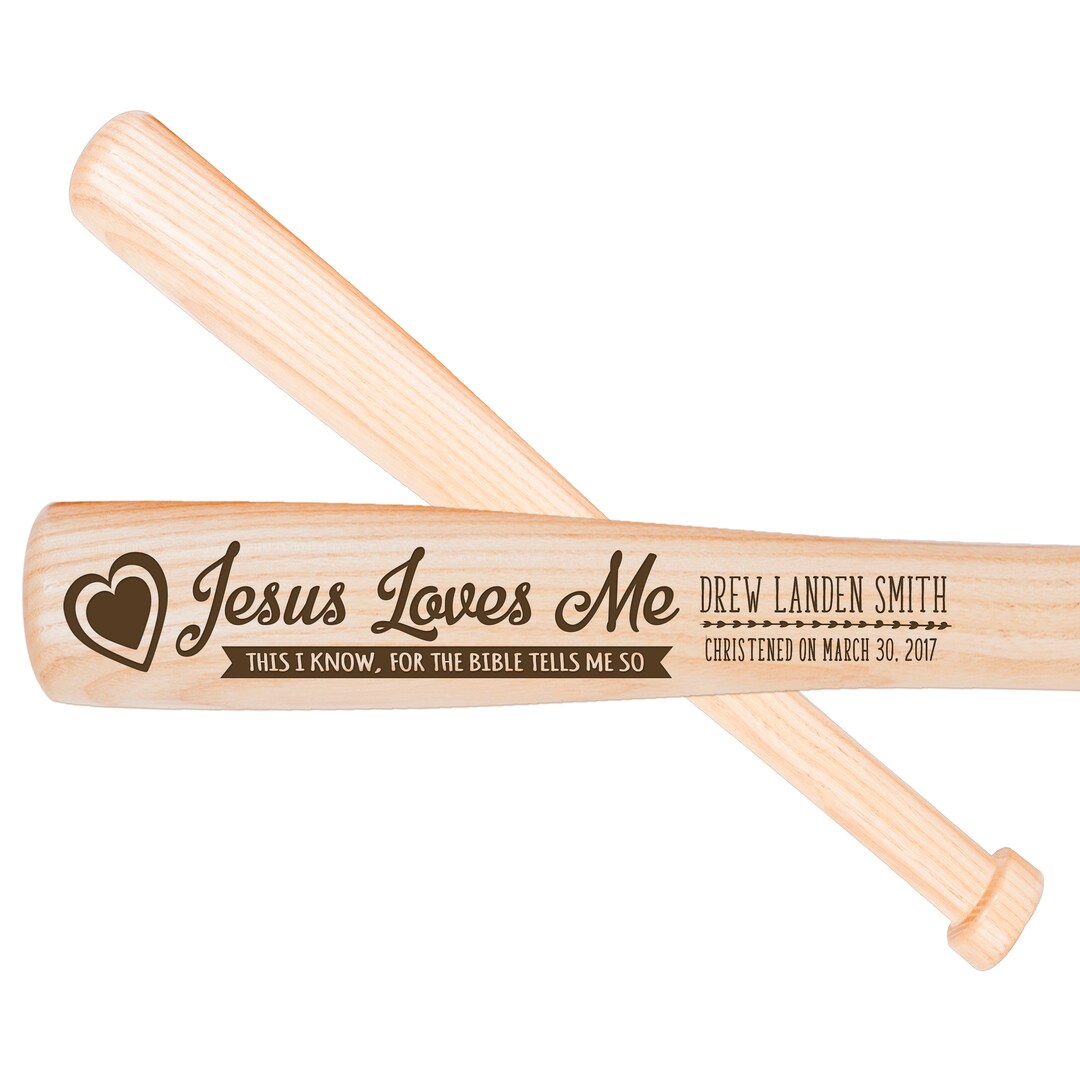 Custom Engraved Baseball Bat | Personalized Baptism Gift | Baby Boy ...