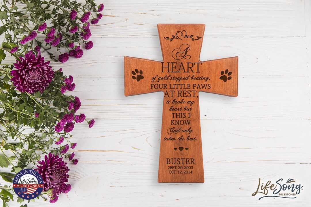 Pet Loss Gifts | Pet Memorial Gift | Dog Remembrance Gift | Wood Cross ...