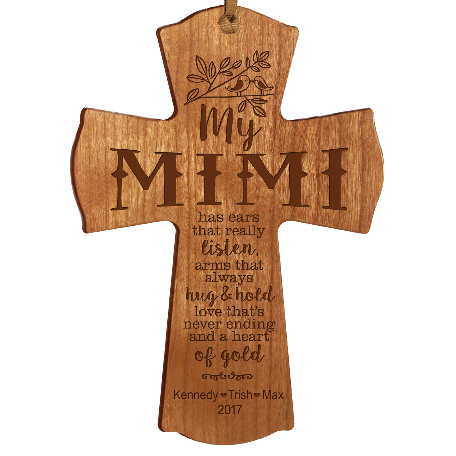 Family Ornament Personalized | Custom Wood Sign Mimi | Wooden Cross ...