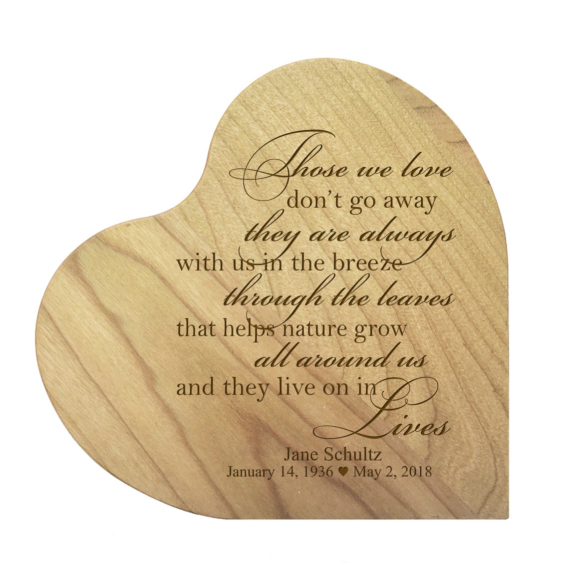 Memorial Heart Personalized Heart Shape Wood Dad Memorial - Etsy