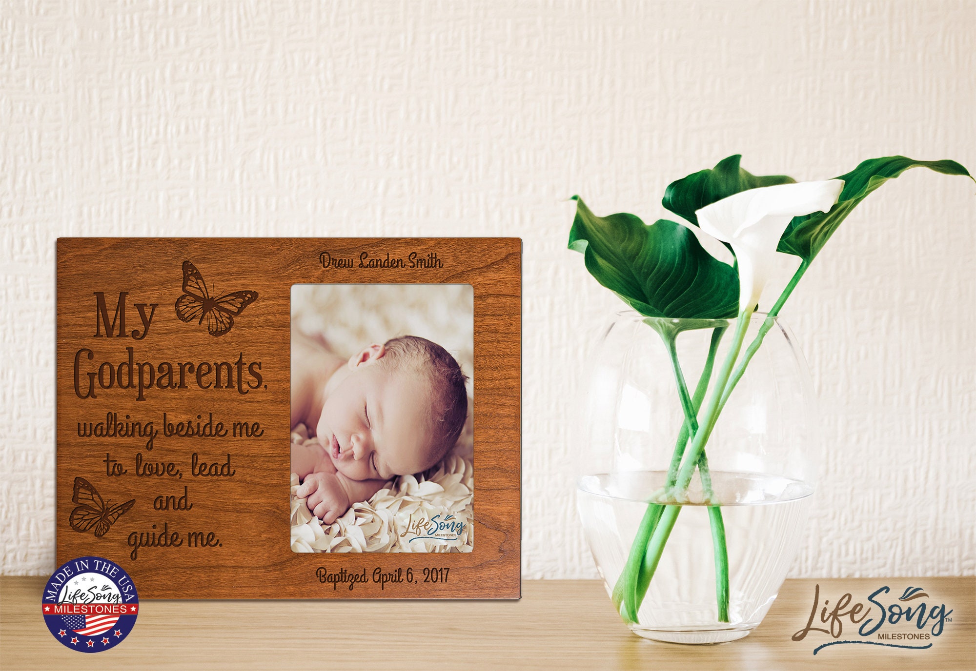 Godparents Picture Frame | Personalized Baptism Frame | Godparent Gifts ...