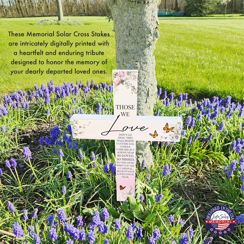 Solar Memorial Garden Stake Solar Cross Memorial Grave Marker Cross in ...