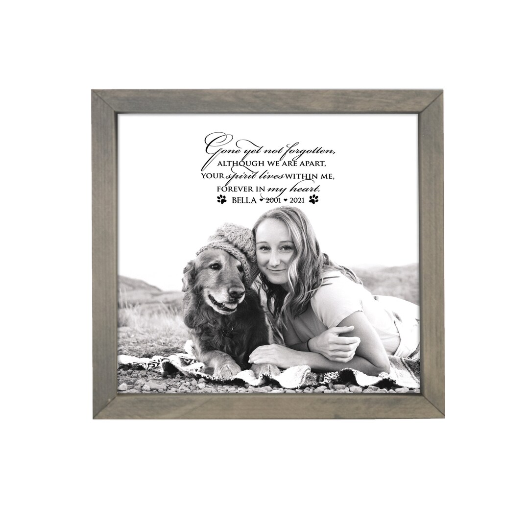 Personalized Pet Memorial Frame Shadow Box Frame Custom Pet Portrait ...