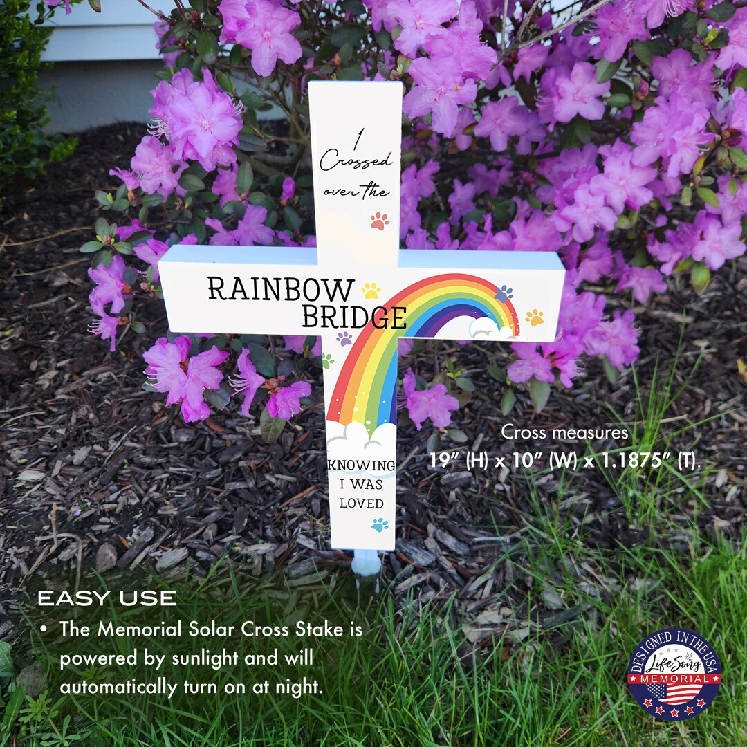 Pet Memorial Solar Cross Dog Memorial Solar Grave Marker Pet Loss Solar ...