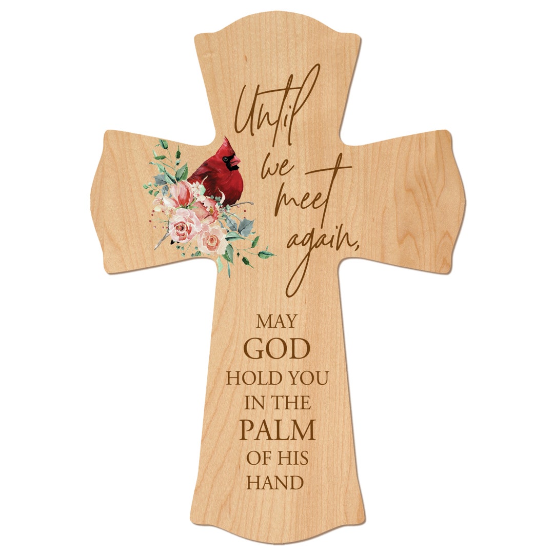 Cardinal Memorial Wall Cross | Loss of Mother | Wood Wall Cross Gift ...