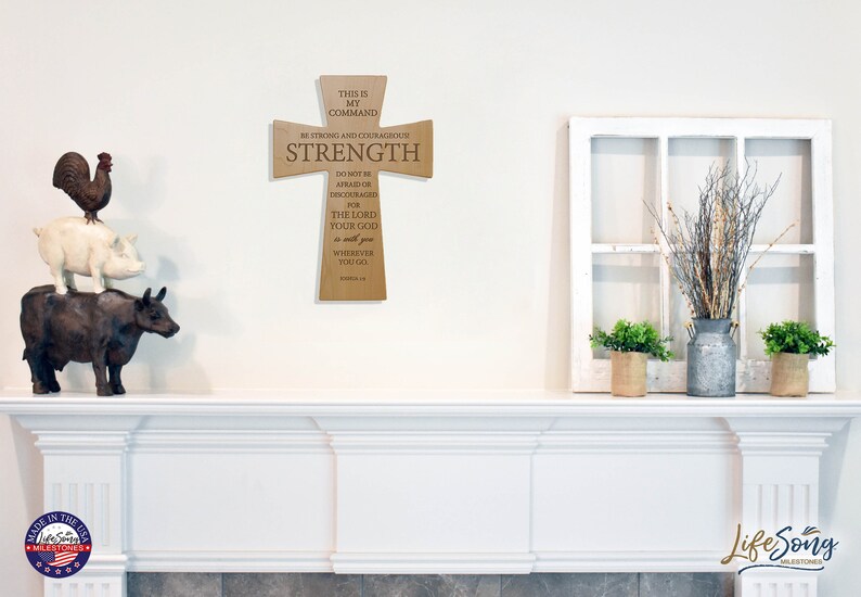 Bible Verse Decor | Wood Christian Cross | Handmade Wall Cross | Joshua ...