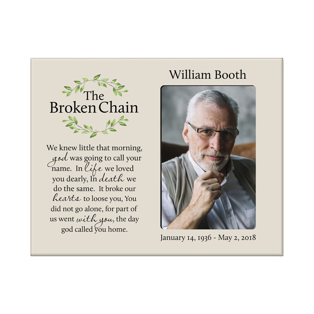 Memorial Picture Frame | Personalized Sympathy Frame | the Broken Chain ...