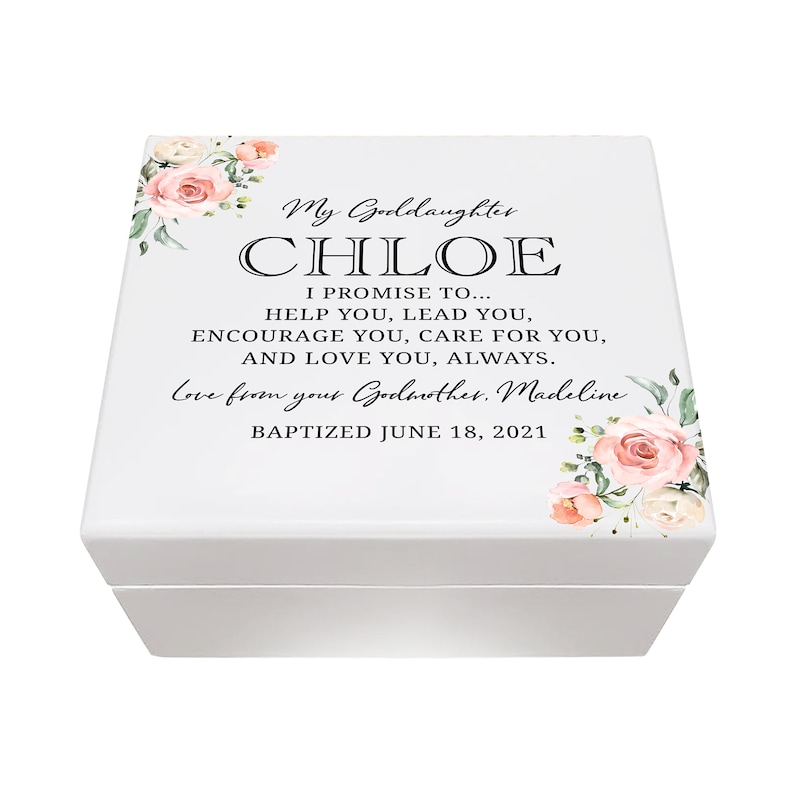 Baptism Gift - Personalized Box - Wooden Trinket Box - White Wood Box ...