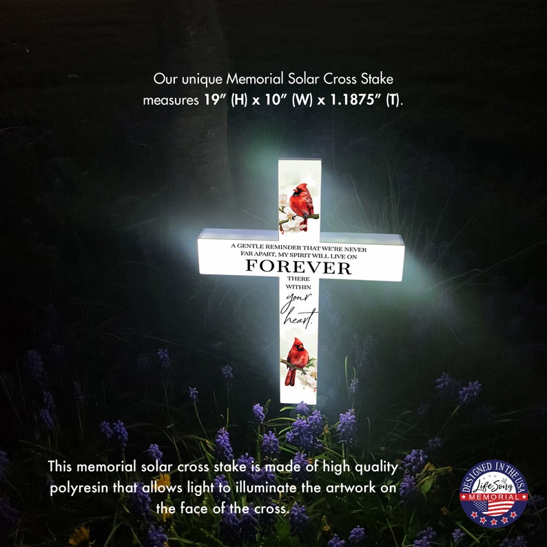 Solar Memorial Garden Stake Solar Cross Memorial Grave Marker Cross in ...