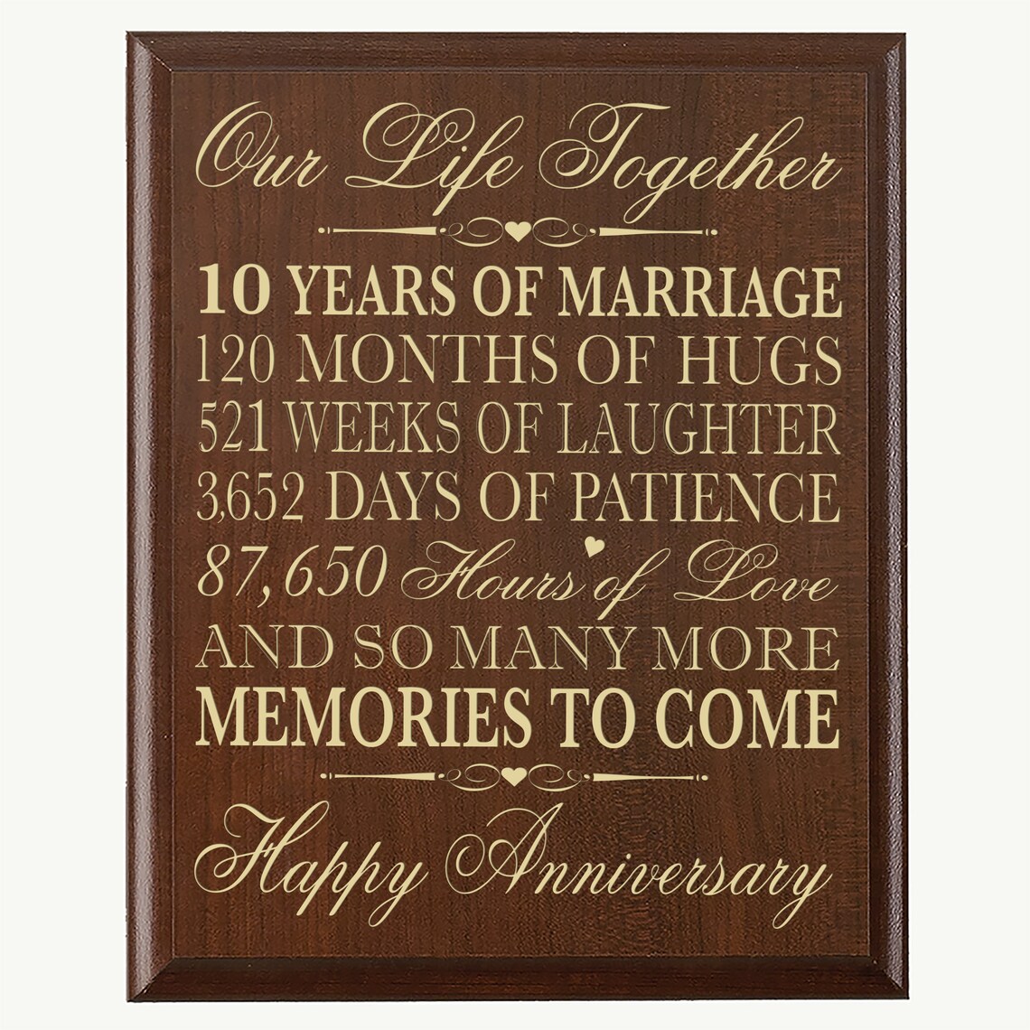 10th Anniversary Gift Wooden Anniversary Sign 10th Wedding - Etsy
