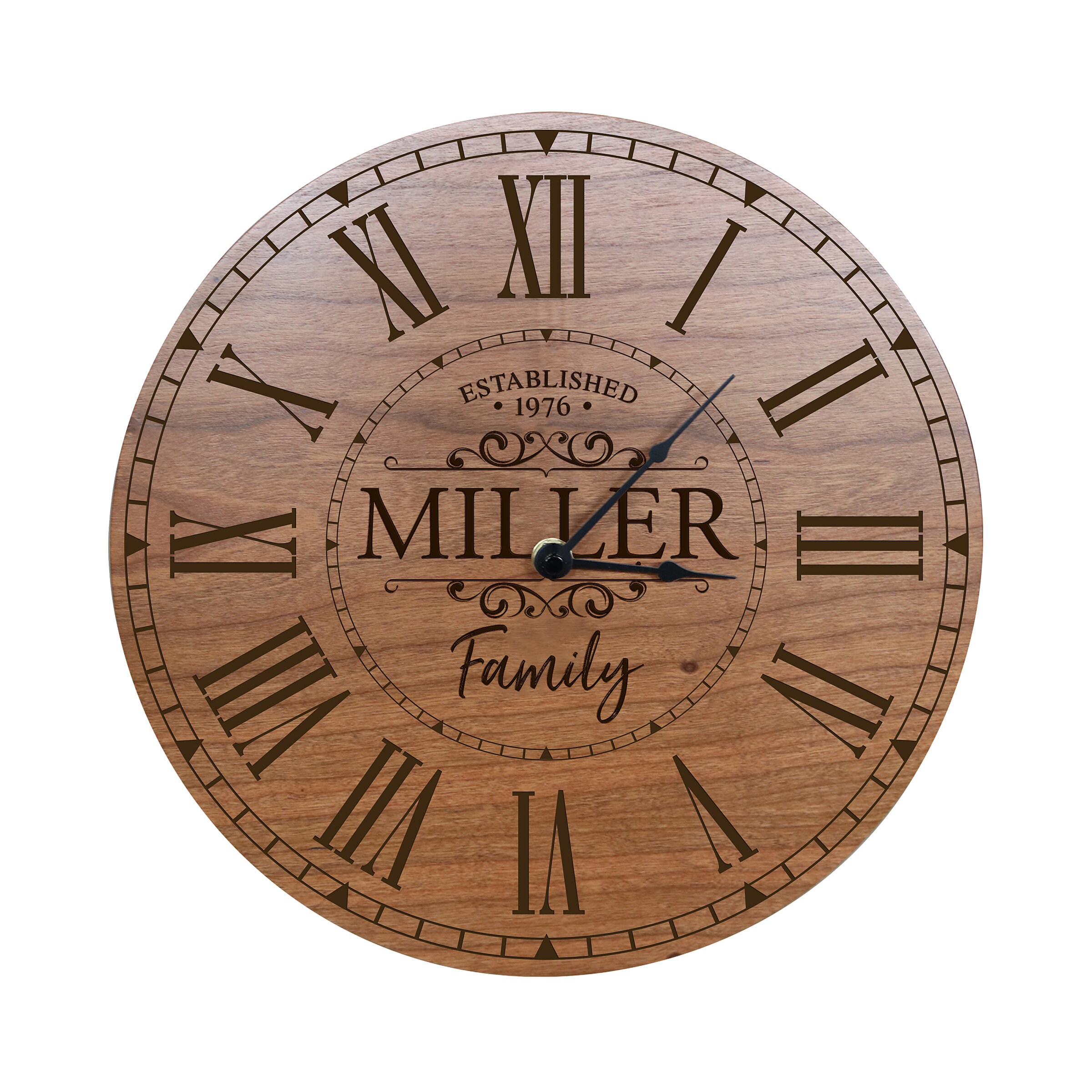 Modern Clock Personalized Clock Family Name Clock Small | Etsy