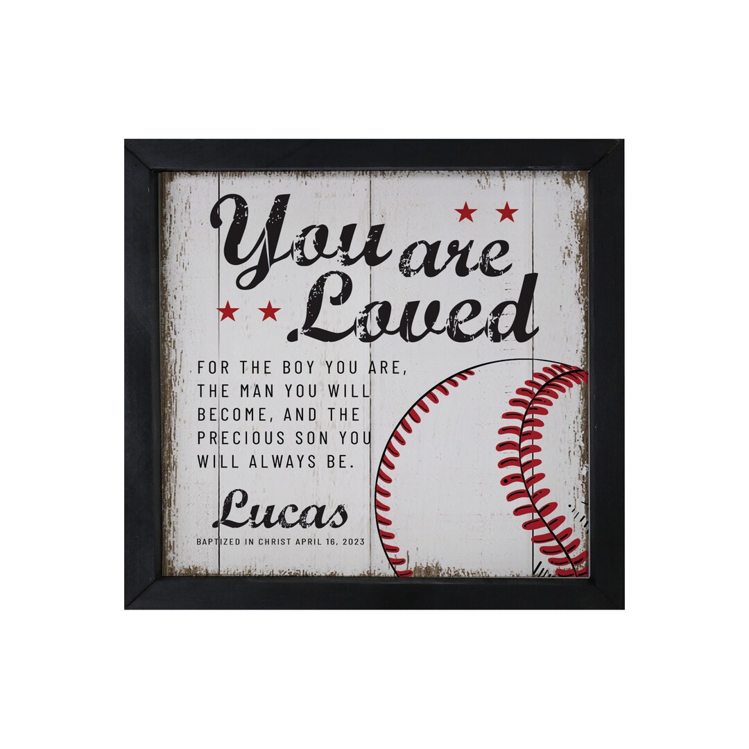 Baptism Gift Wood Signs Sports Décor Custom Sign Baseball Décor Living ...