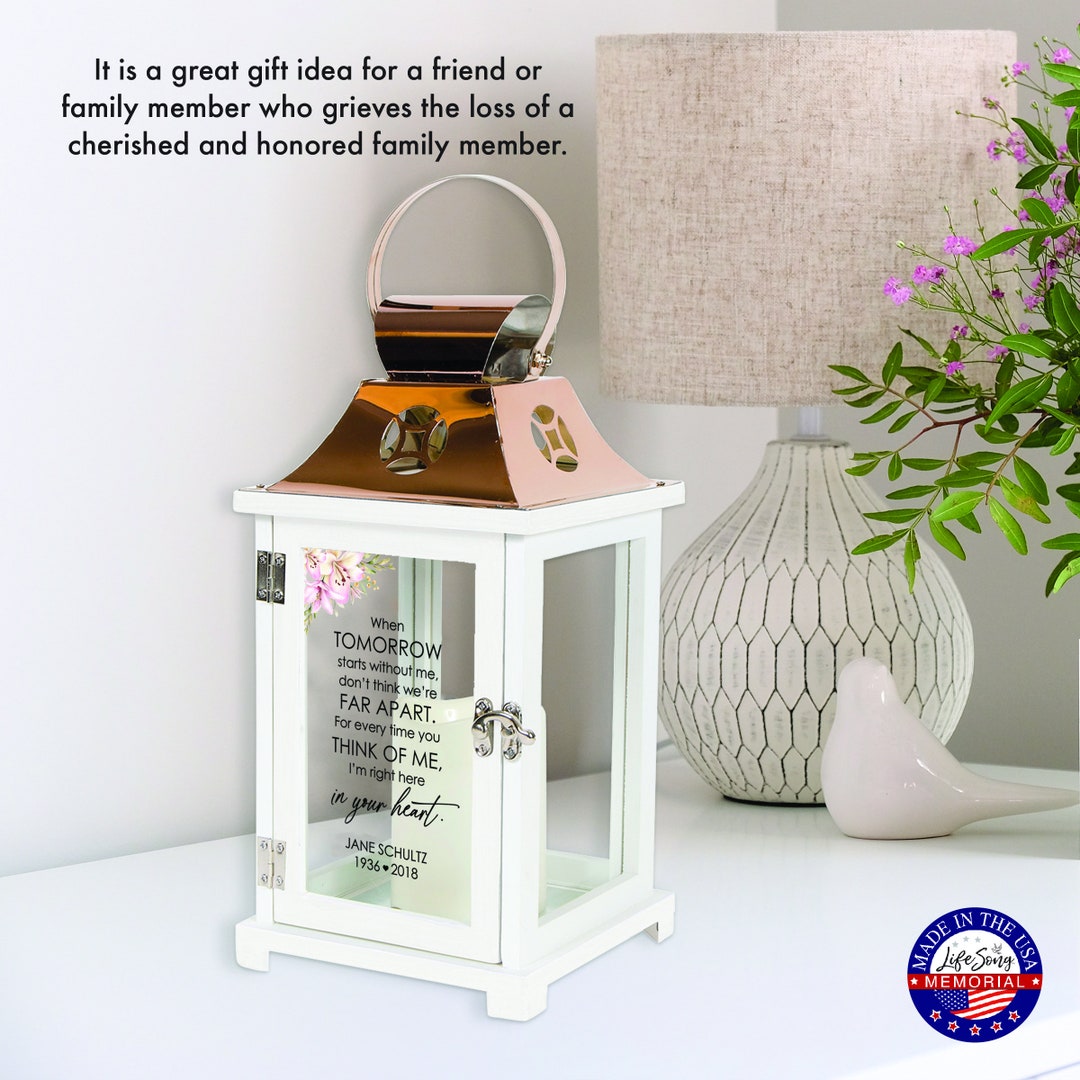 Personalized Memorial Lantern | in Memory Lantern | LED Flameless Lantern | Personalized Gift ...