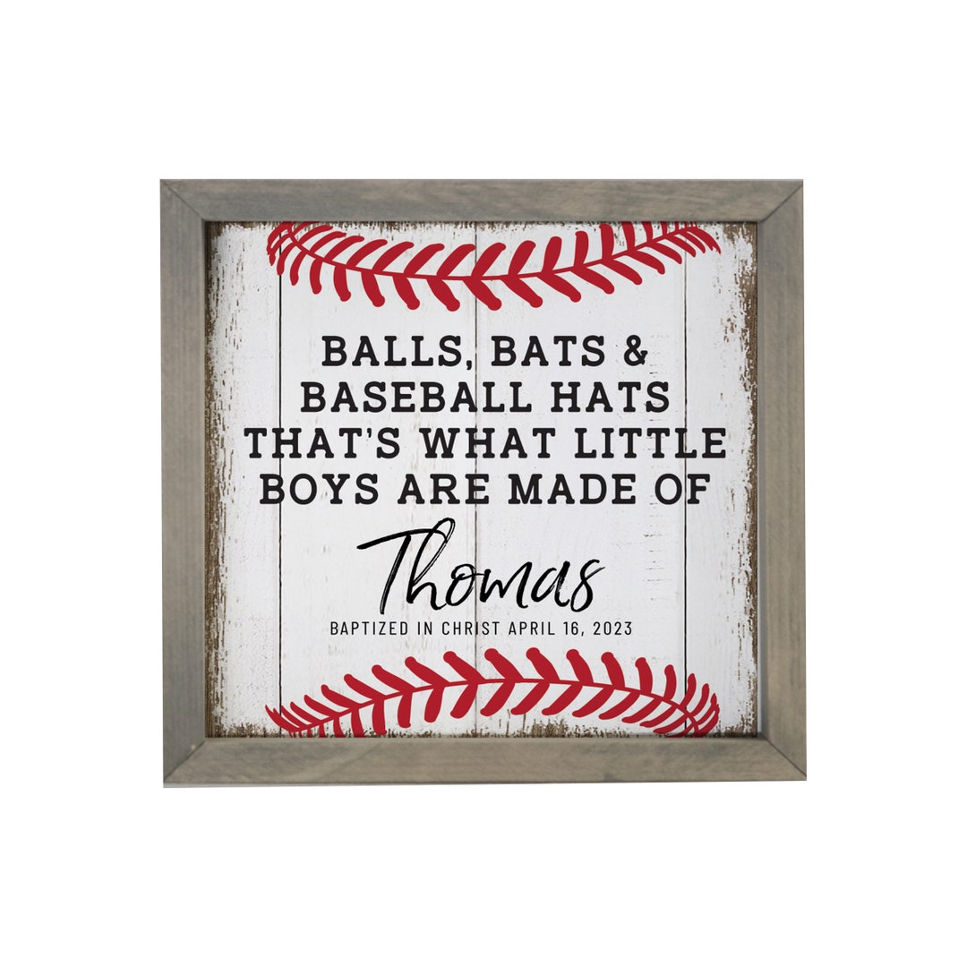 Baptism Gift Wood Signs Sports Décor Custom Sign Baseball Décor Living ...
