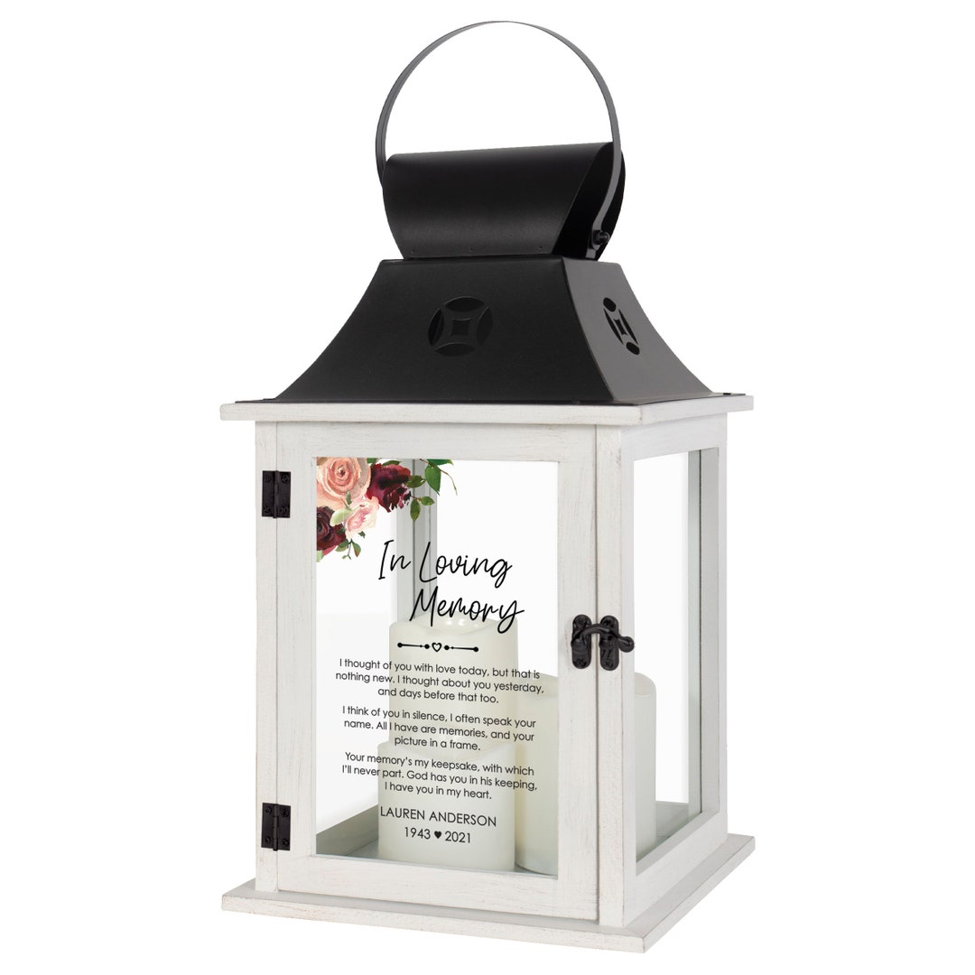 Personalized Memorial Lantern in Memory Lantern LED Flameless Lantern ...