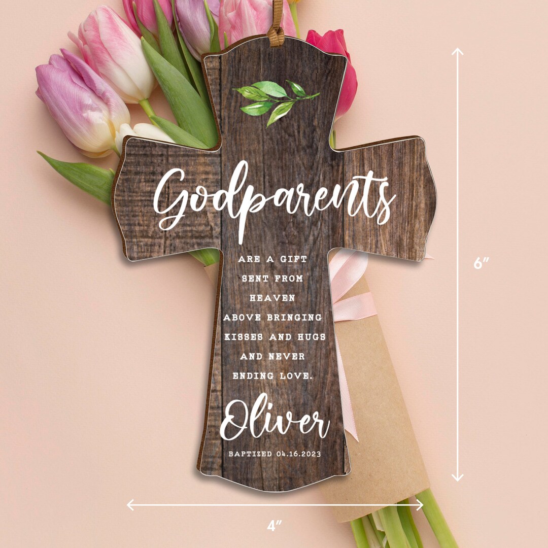 Mini Godparents Cross | Personalized Godparents Keepsake | Christening ...