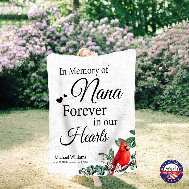 Personalized Cardinal Memorial Blanket | Keepsake Blanket | Cardinal ...