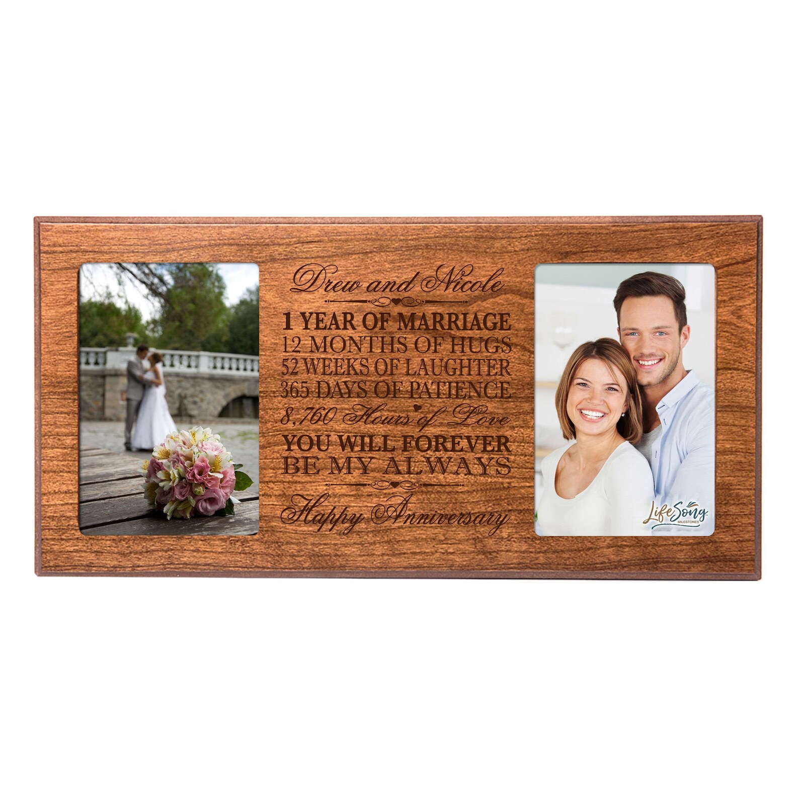 1st Wedding Anniversary Photo Frame Personalized Wedding - Etsy
