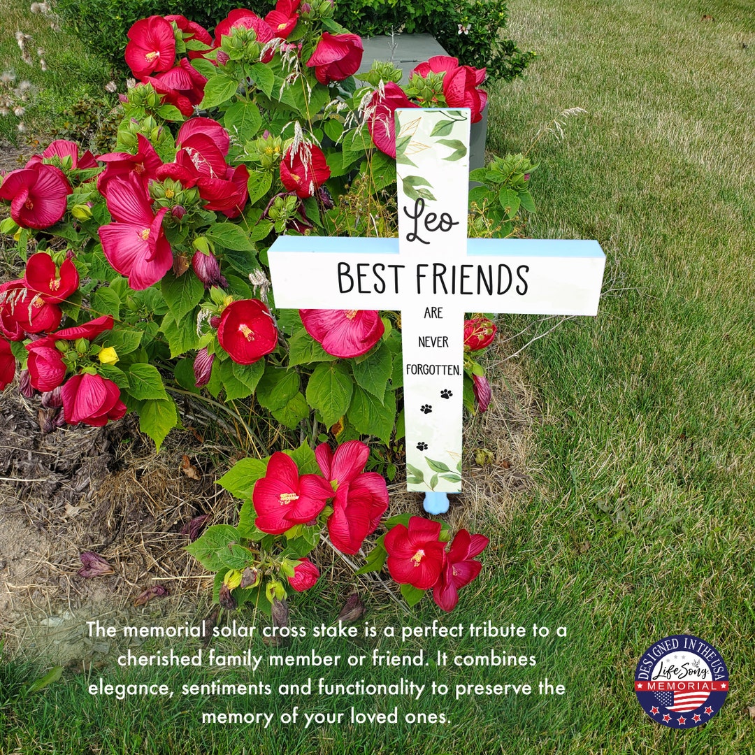 Solar Memorial Garden Stake Solar Cross Memorial Grave Marker Cross in ...