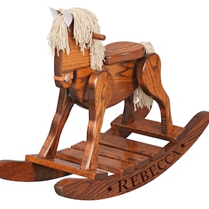 Handcrafted Wooden Rocking Horse | Personalized Gift for Kids | Boy or ...