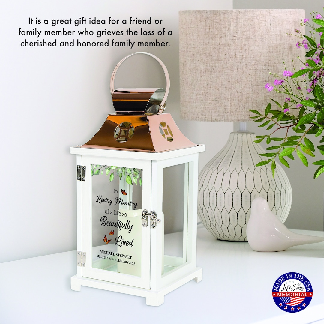 Personalized Memorial Lantern | in Memory Lantern | LED Flameless ...