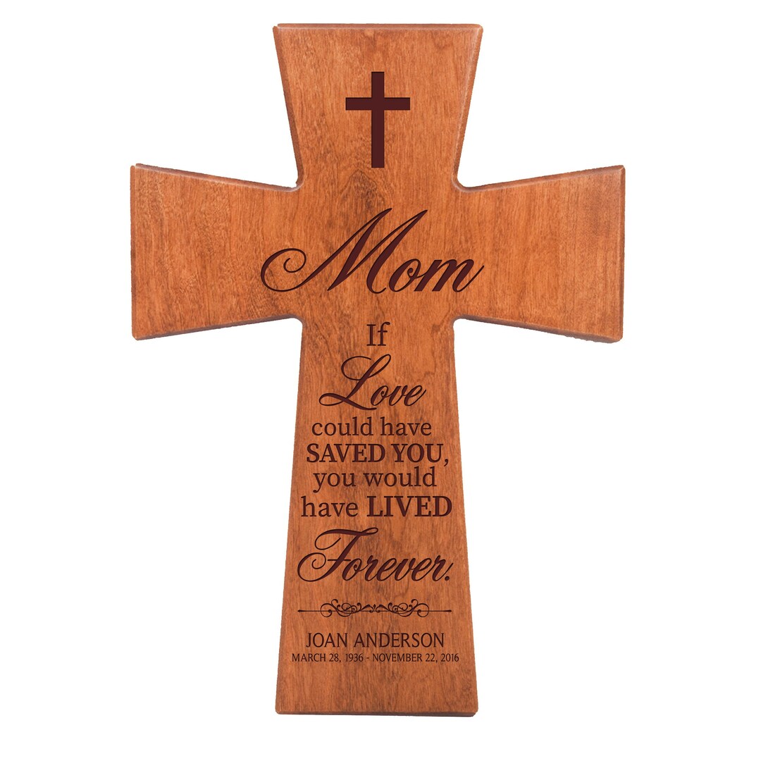 Memorial Cross Loss of Mother Funeral Favors Christian Gifts Wall ...