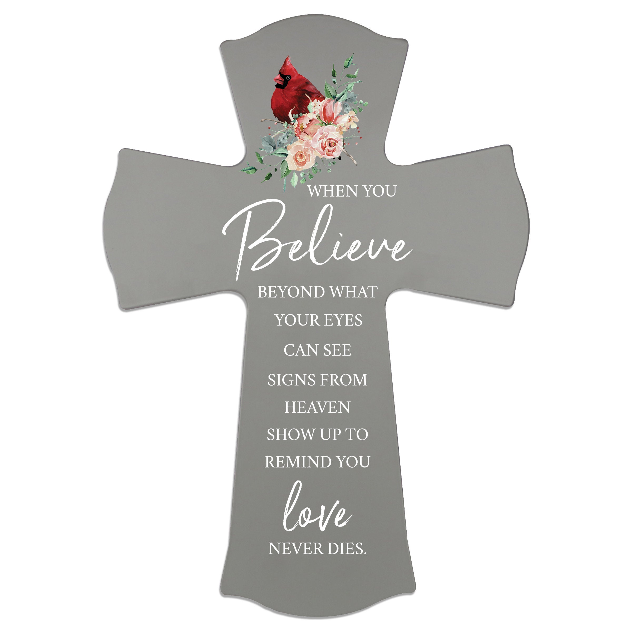 Cardinal Memorial Wall Cross | Loss of Mother | Wood Wall Cross Gift ...
