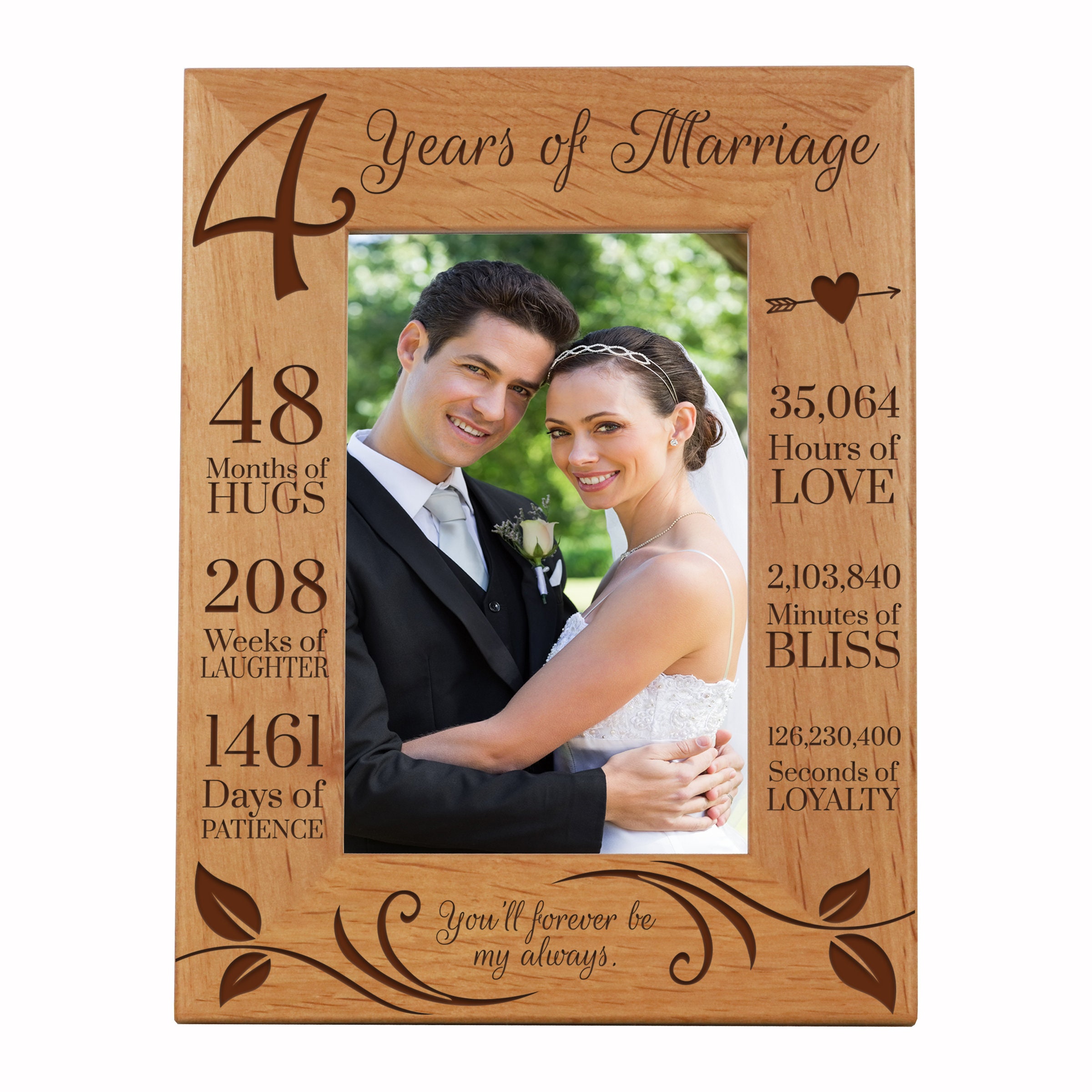 4th Anniversary Gift | 4th Wedding Anniversary Picture Frame | Gift for ...