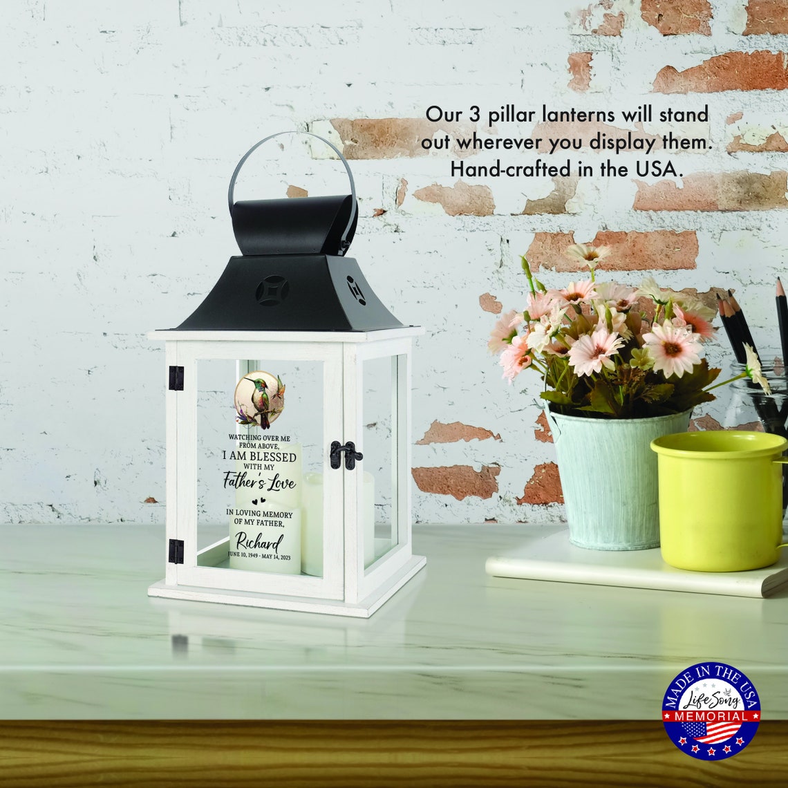 Personalized Memorial Lantern | in Memory Lantern | LED Flameless ...