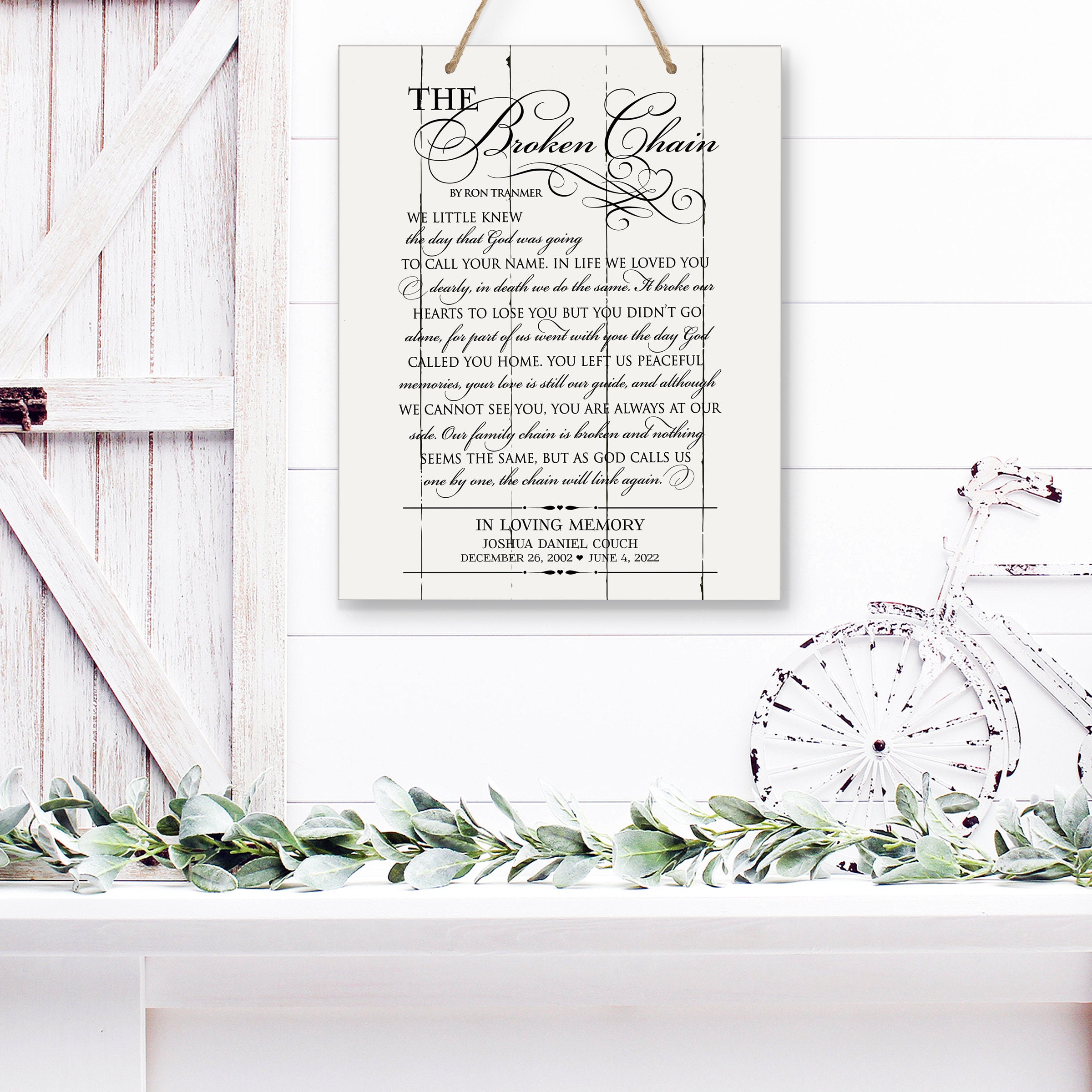 The Broken Chain Memorial Sign | Loss of Mother | Funeral Favors ...