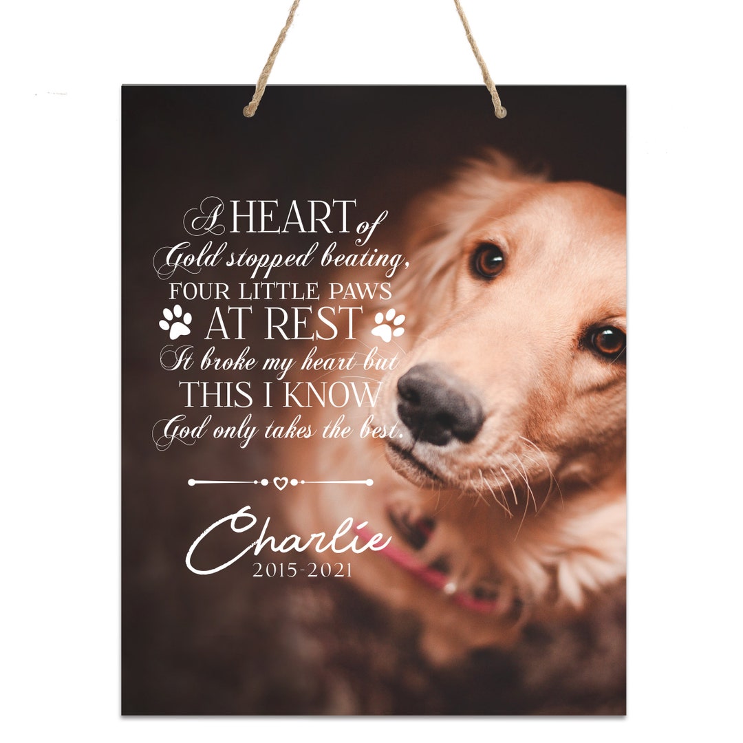 Wall Hanging Pet Memorial Gift Custom Pet Portrait Cat or Dog Loss A ...
