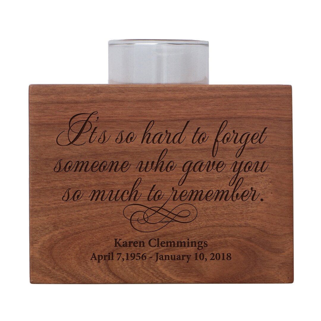 Memorial Candle Holder Personalized Sympathy Gift Memorial Gift Wooden ...