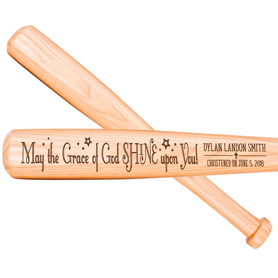 Custom Engraved Baseball Bat | Personalized Baptism Gift | Baby Boy ...