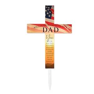 Dad Memorial Garden Stake Solar Cross Memorial Grave Marker Cross in ...