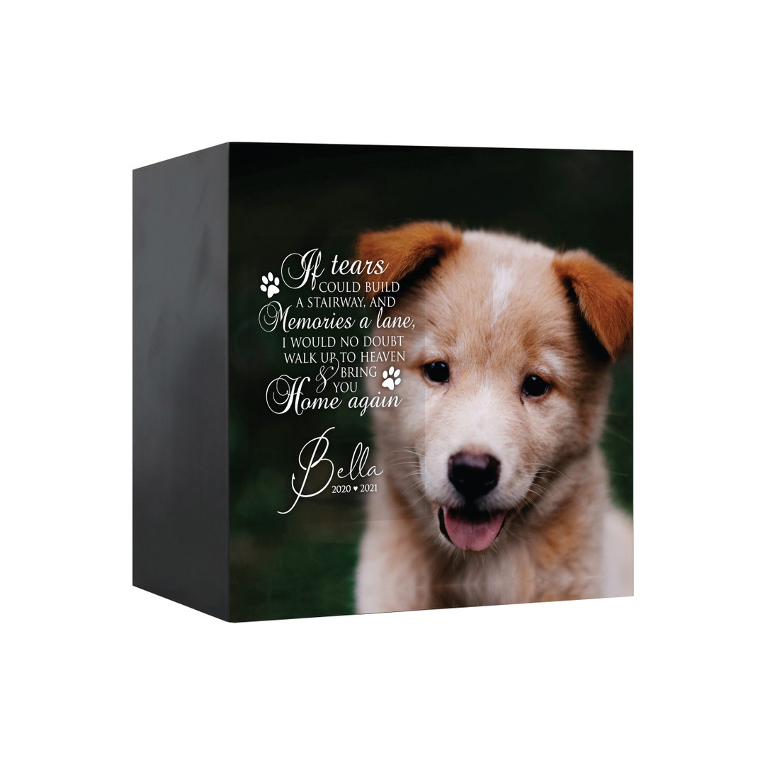 Uv-printed Cremation Shadow Box Urn for Animal Ashes Dog Urn for Ashes ...