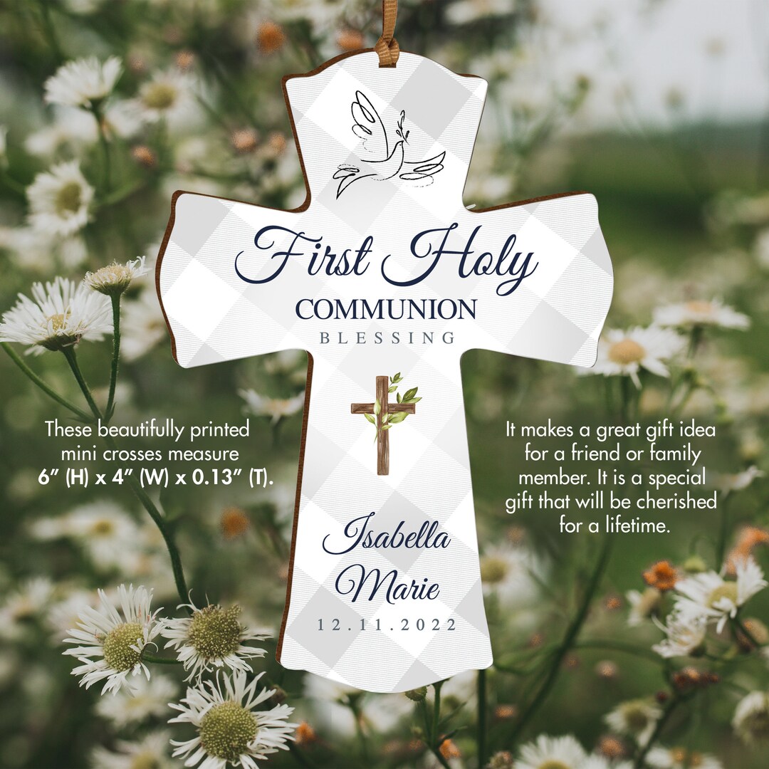 Mini Holy Communion Cross | Personalized Baptism Keepsake | Christening ...