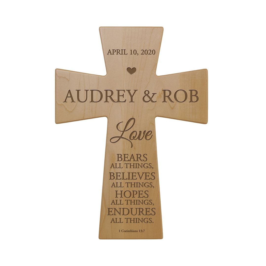 Wooden Wedding Cross Personalized | Personalized Wooden Cross | Wedding ...