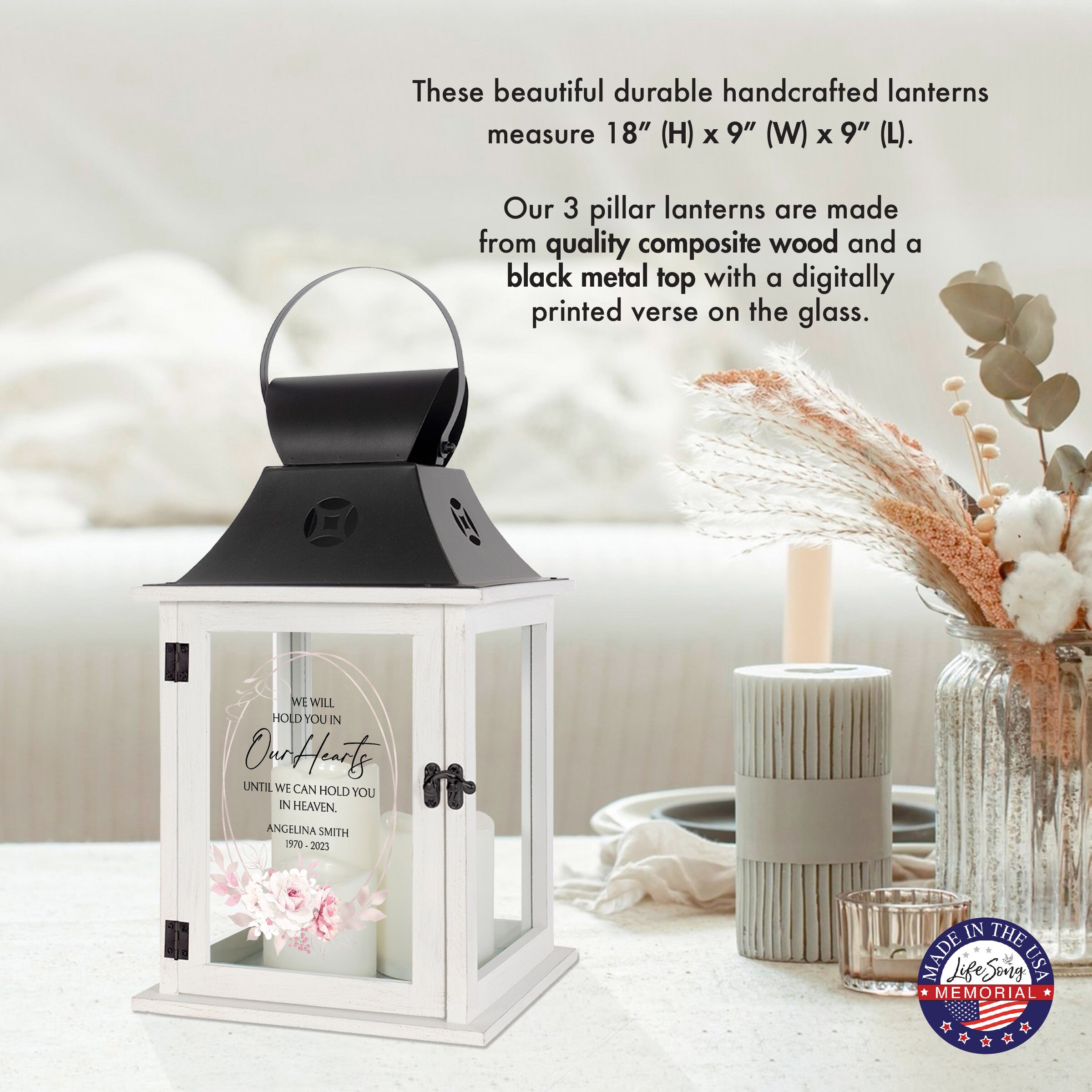 Personalized Memorial Lantern | in Memory Lantern | LED Flameless ...