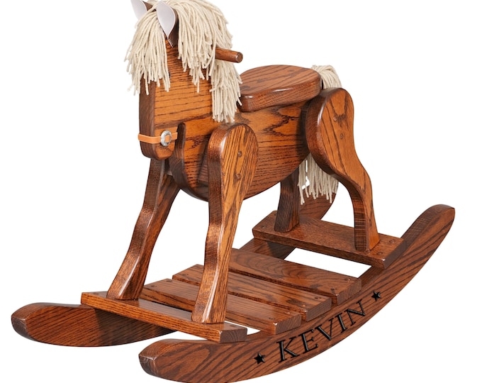 Handcrafted Wooden Rocking Horse | Personalized Gift for Kids | Boy or ...