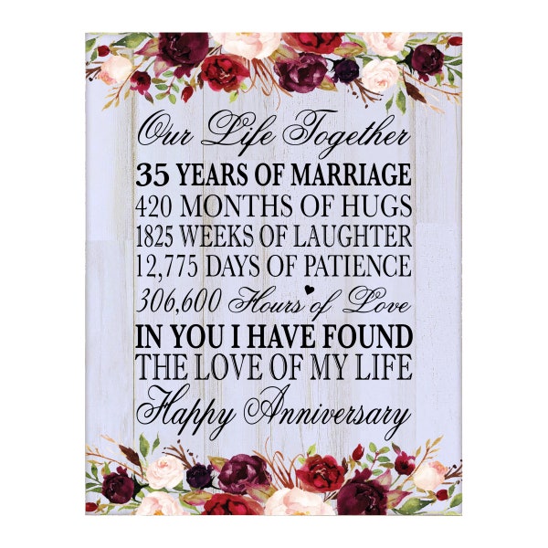 35th Wedding Anniversary Plaque - Etsy