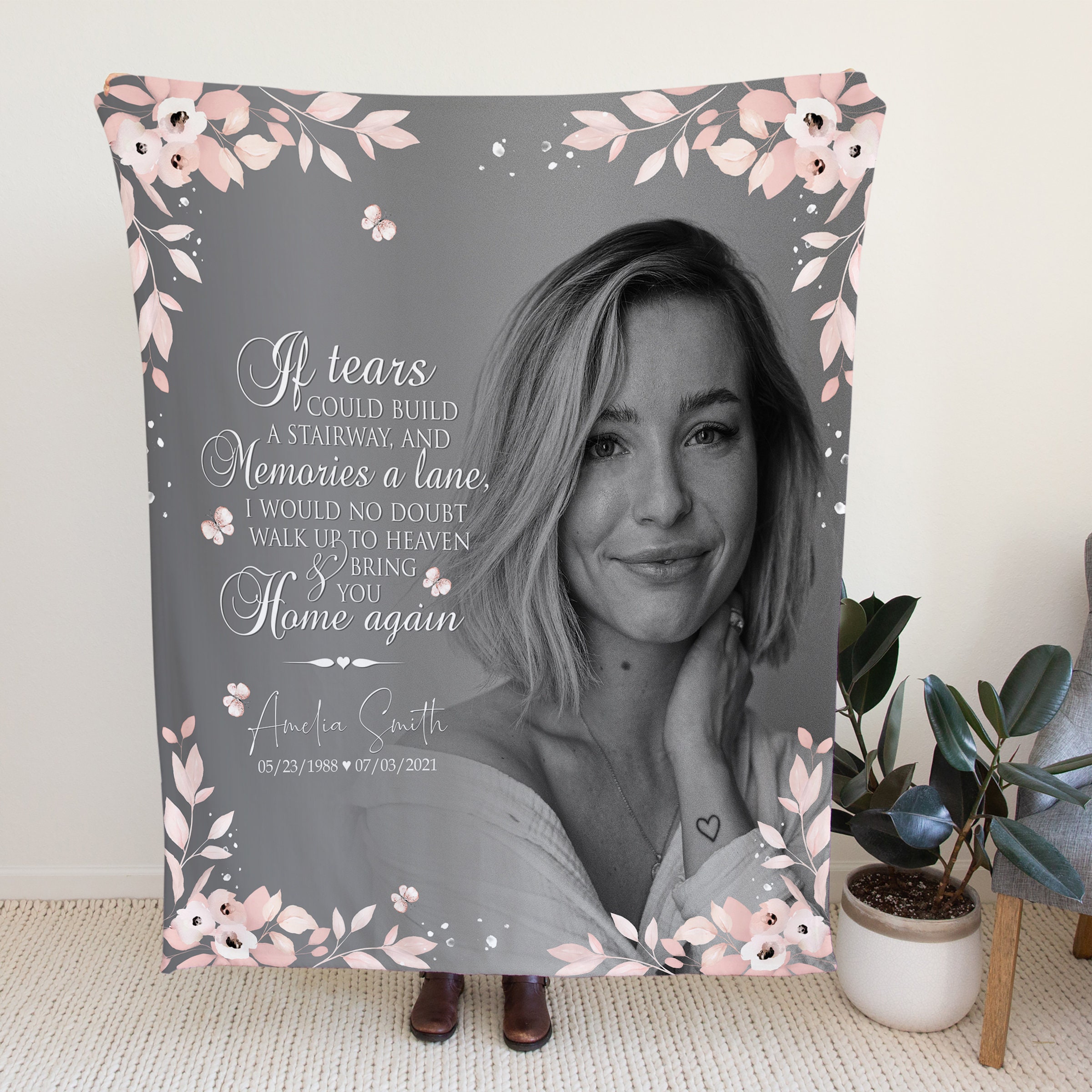 Memorial Photo Blanket Personalized Memorial Throw Blanket - Etsy