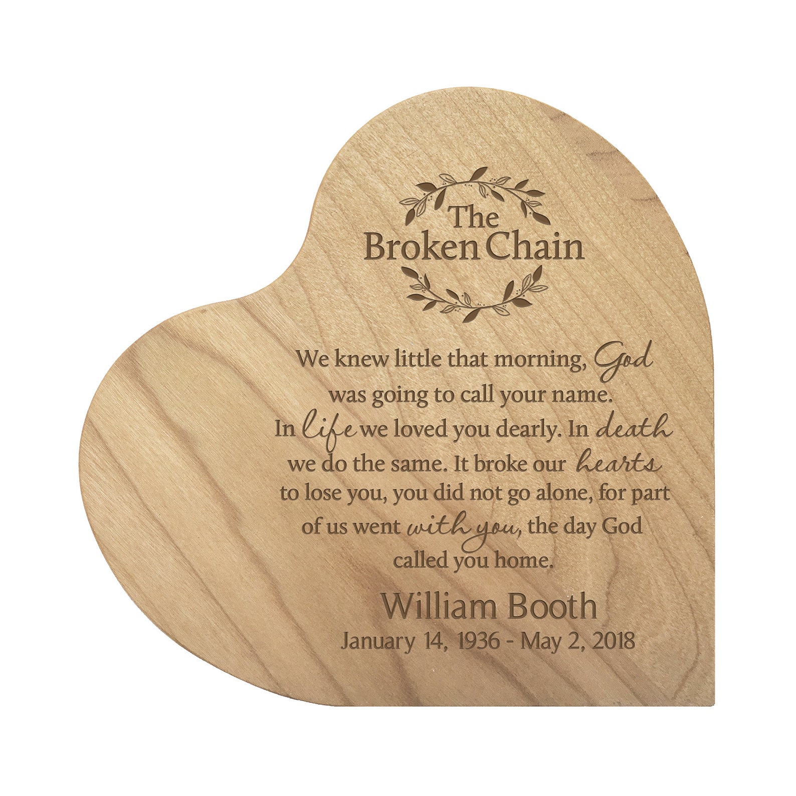 Memorial Heart Keepsake | Personalized Sympathy Gift | the Broken Chain ...